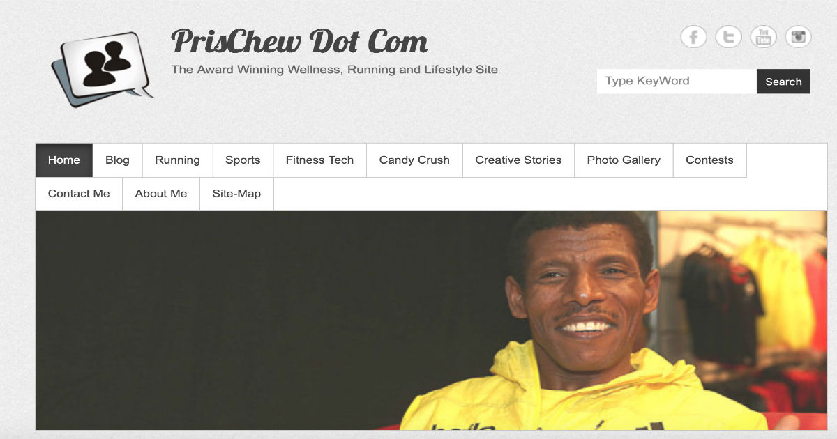 Prischew Award Winning Wellness Running Lifestyle Site